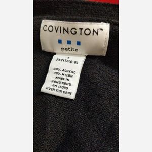 Covington | Sweaters | Black Knit Cardigan Wbig Shiny Buttons Sp | Poshmark